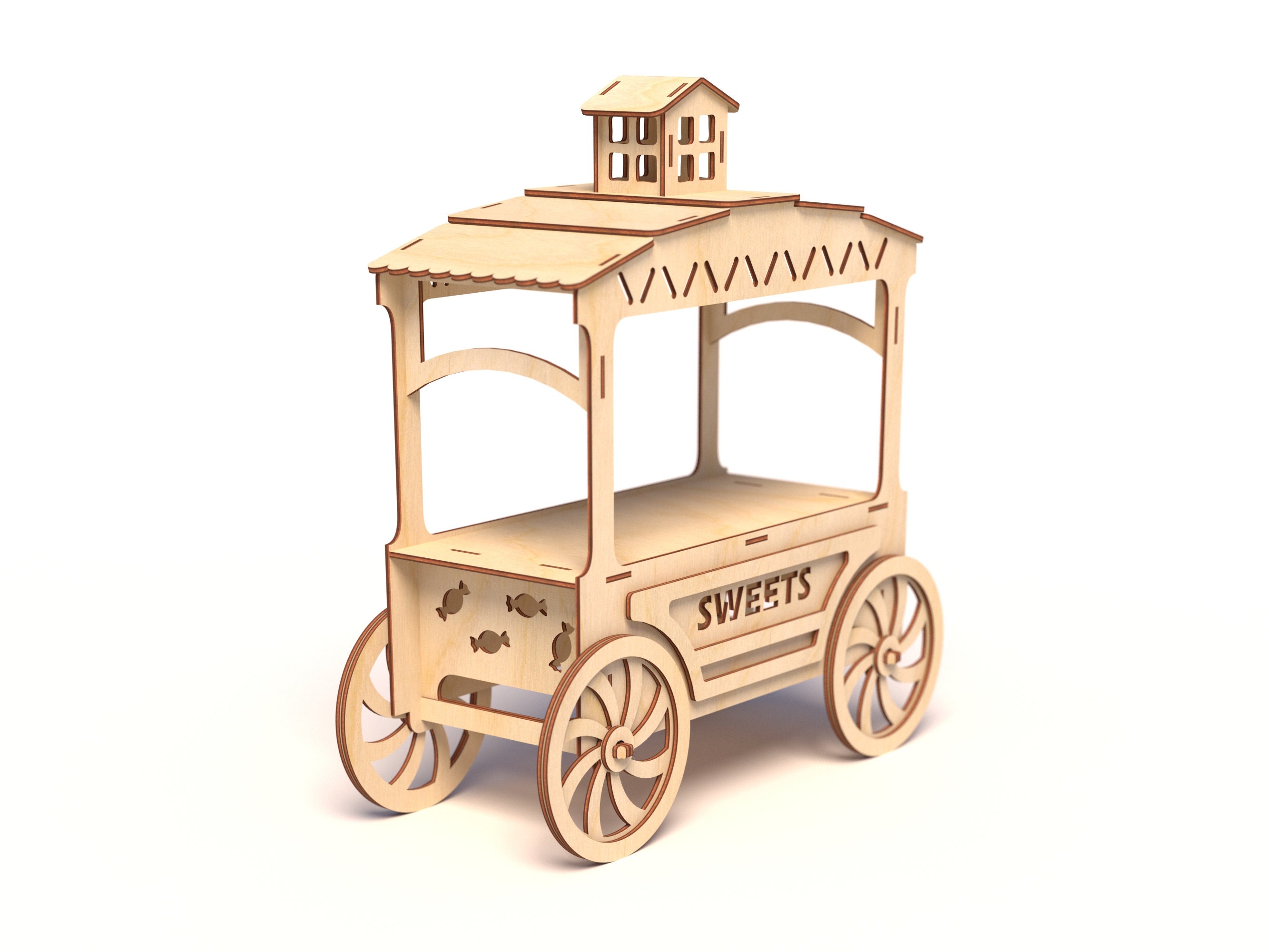 Laser Cut Sweet Cart Laser Cut Files SVG DXF CDR Vector - Etsy Canada