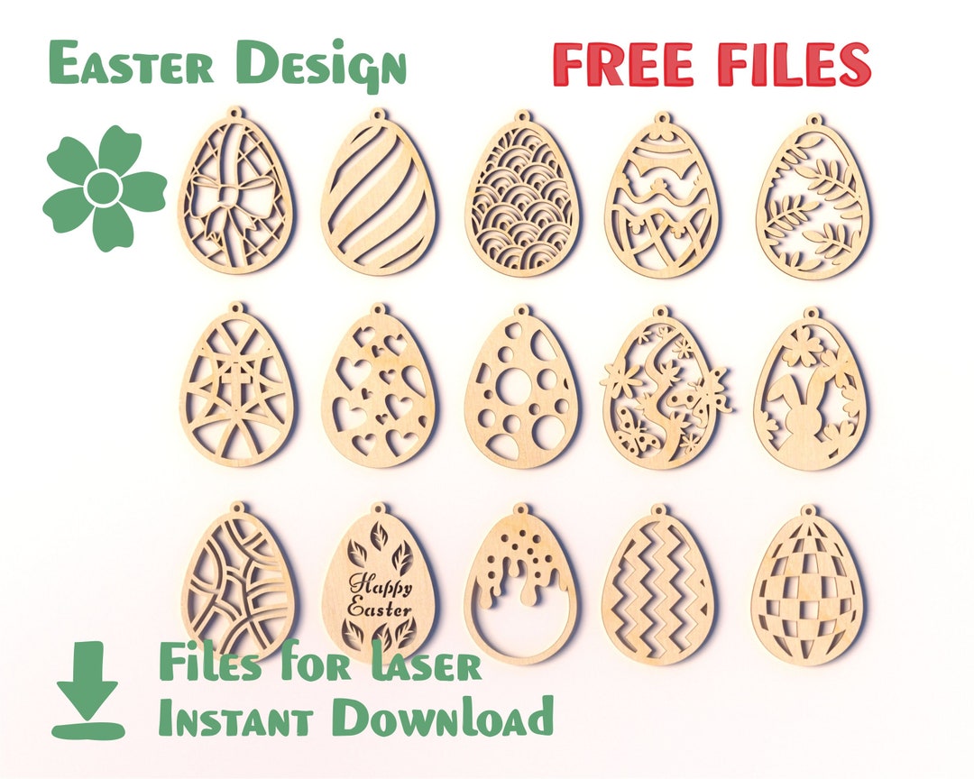 Free Files - Egg Templates (15 Pieces) – Laser Cut - Easter Decor ...
