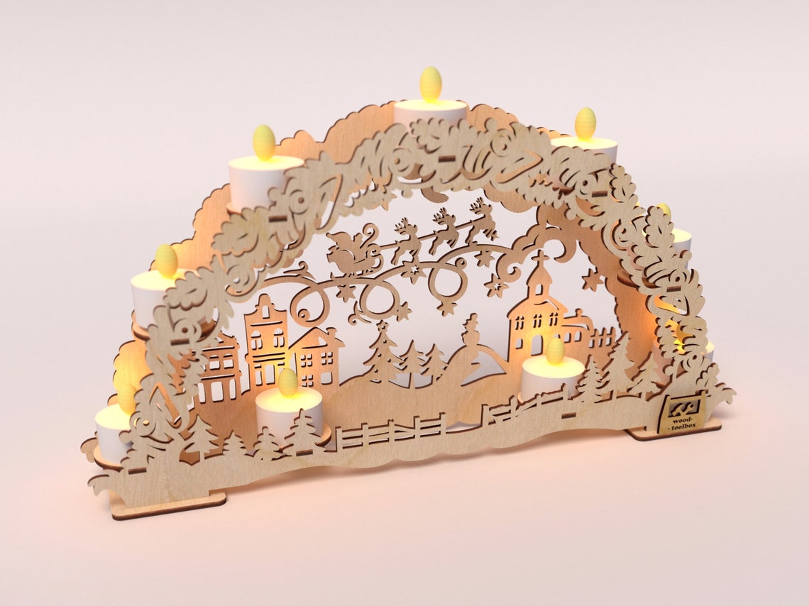 Laser Cut Files - Christmas Scene (version 3) - Files for Laser ...