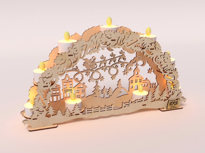Laser Cut Files Christmas Scene version 3 Files for - Etsy
