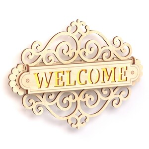 Welcome Sign - Files for Laser Machines - Key Holder - Design for ...