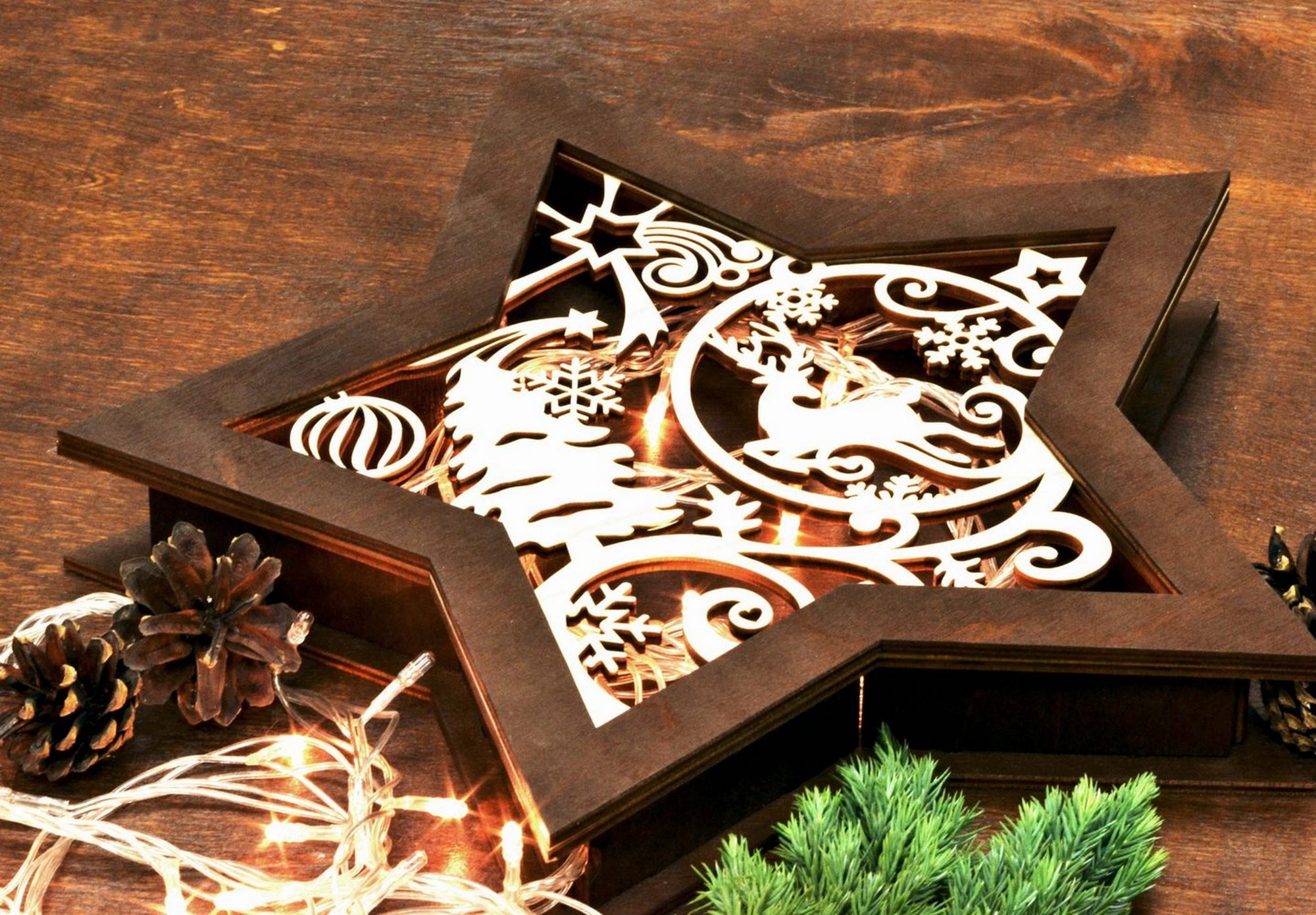 Christmas Stars (10 Pieces) – Laser Cut Files - Svg+dxf+pdf+ai ...