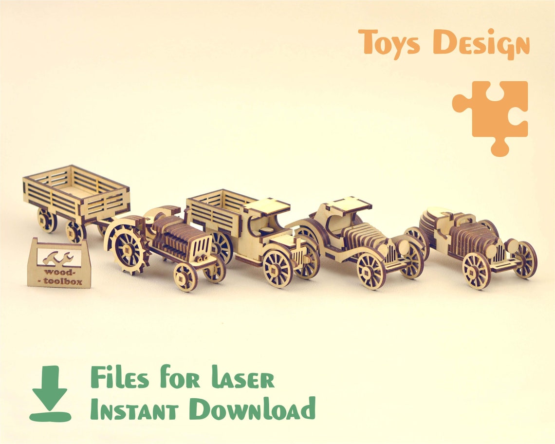 Retro Cars Laser Templates Files Patterns Plans for - Etsy