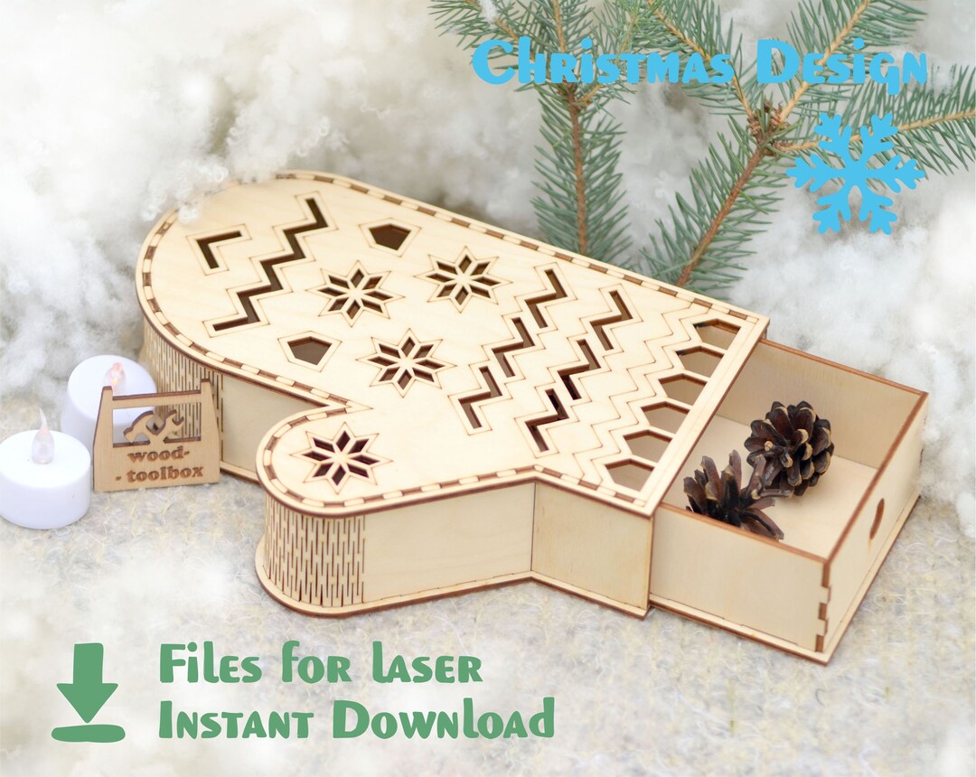 X-mas Mitten – Laser Files, Wooden Christmas Design / Digital Laser Cut ...