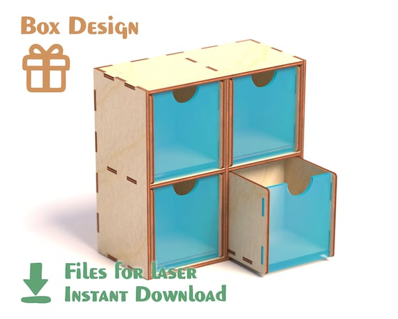 4 Side Drawer Organizer Laser Cut Files SVG Files for - Etsy