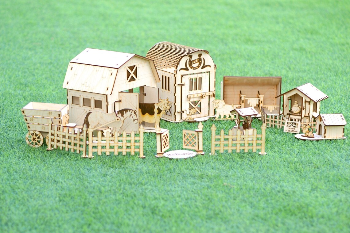 Farm – Laser Cut File - Digital Template SVG +dxf+pdf+ai - Instant ...