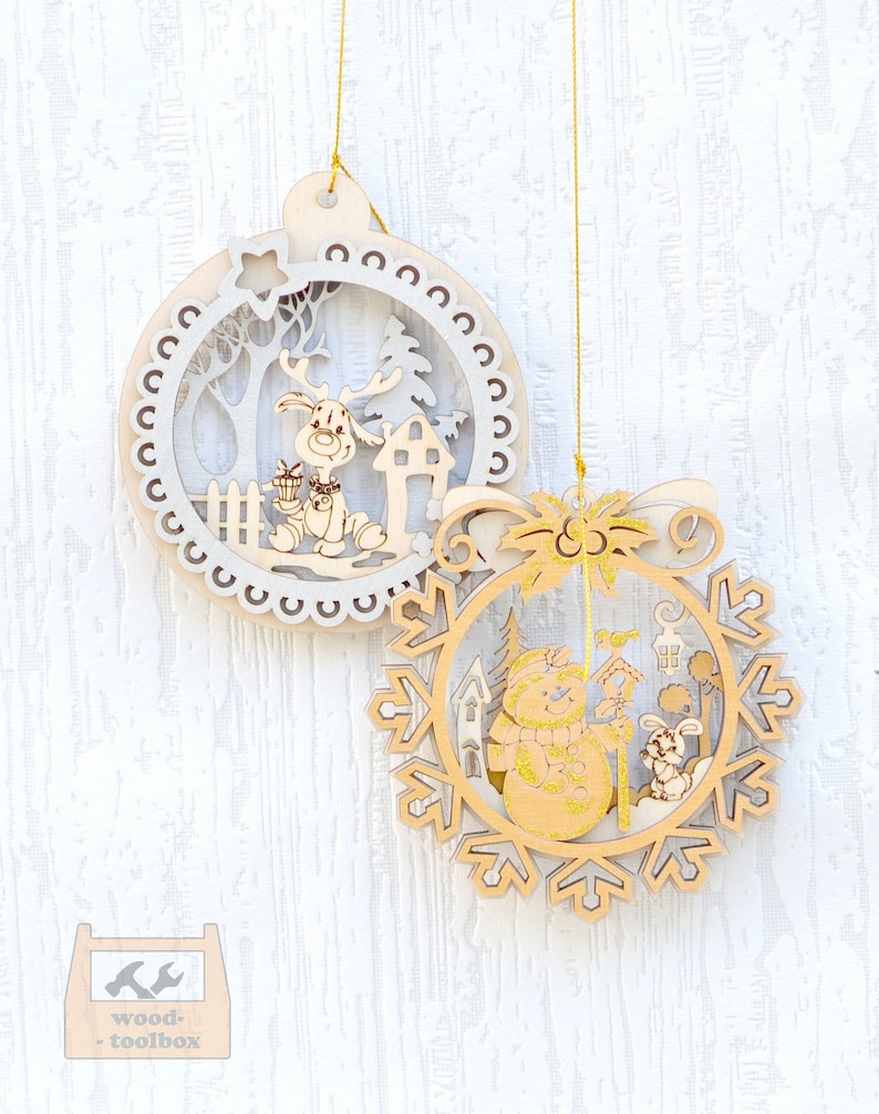 Wooden Christmas Tree Decorations Part3 Glowforge Files - Etsy