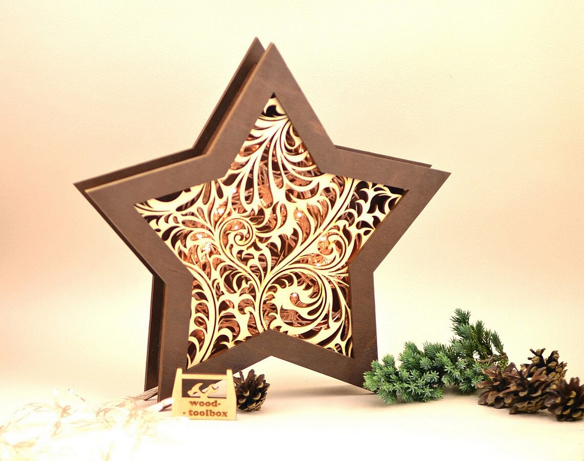 Christmas Stars (10 Pieces) – Laser Cut Files - Svg+dxf+pdf+ai ...