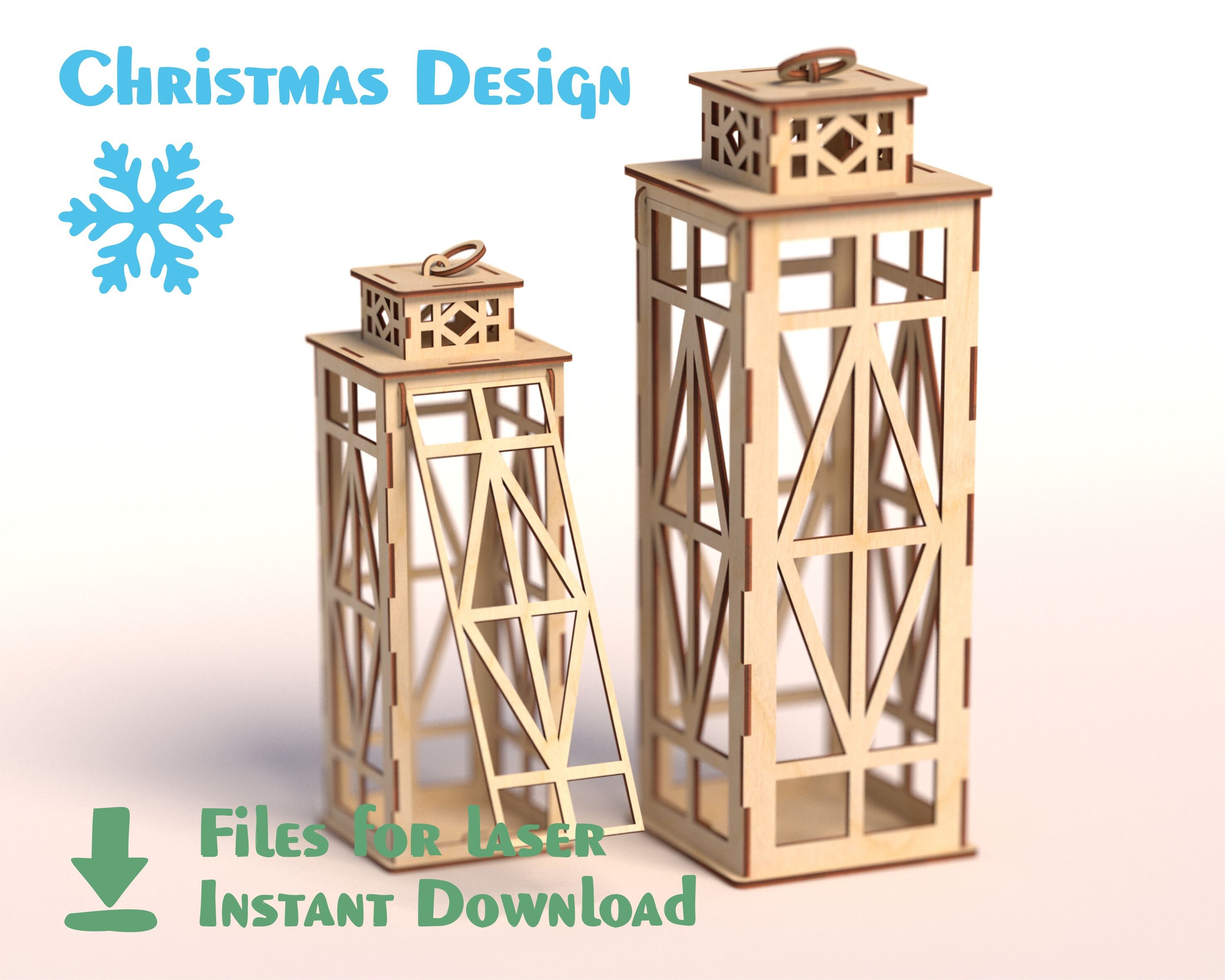 Long Lantern - Laser Cut Files. CDR, DXF, Ai, SVG Files. Instant ...