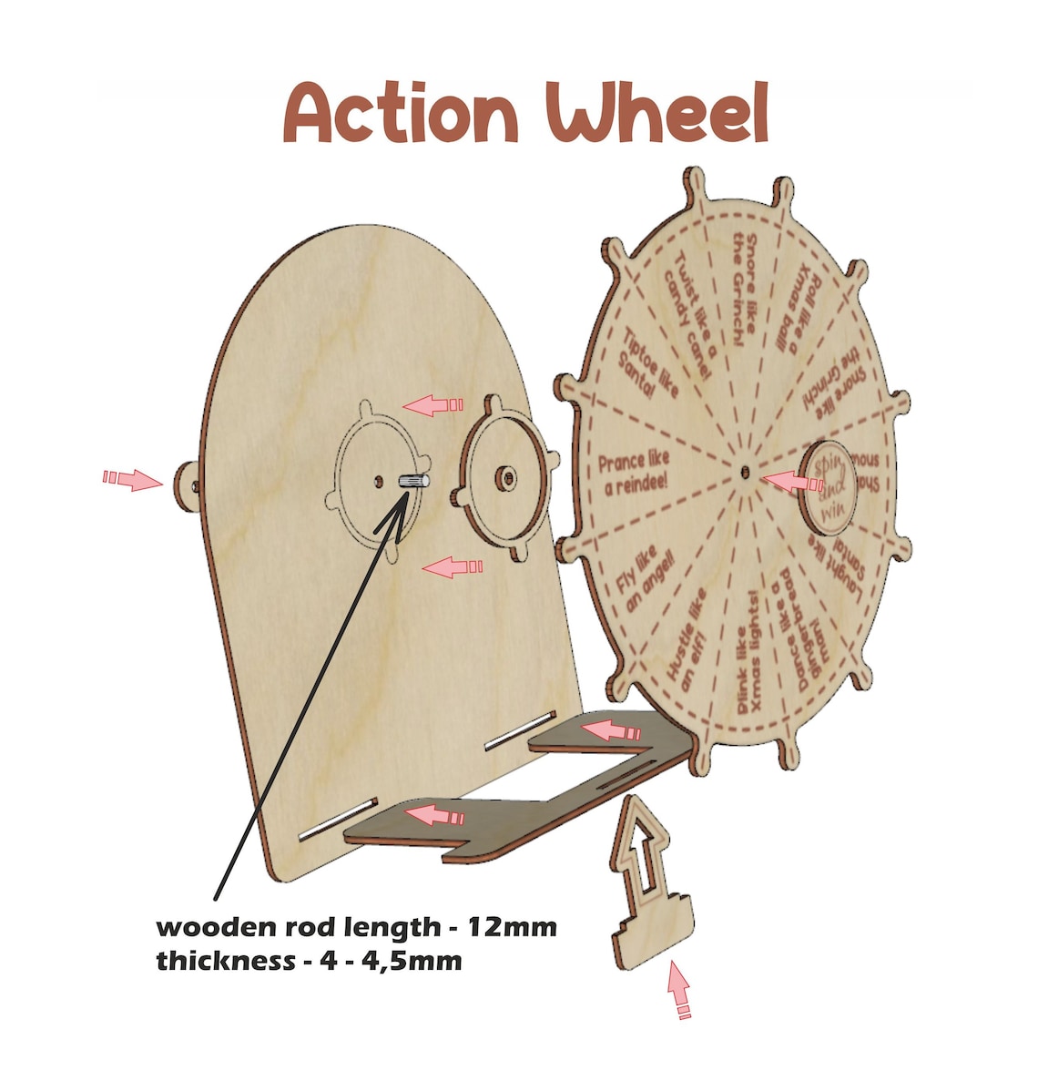 Action Wheel Laser Cut Files Svgdxfpdfai Instant - Etsy Canada