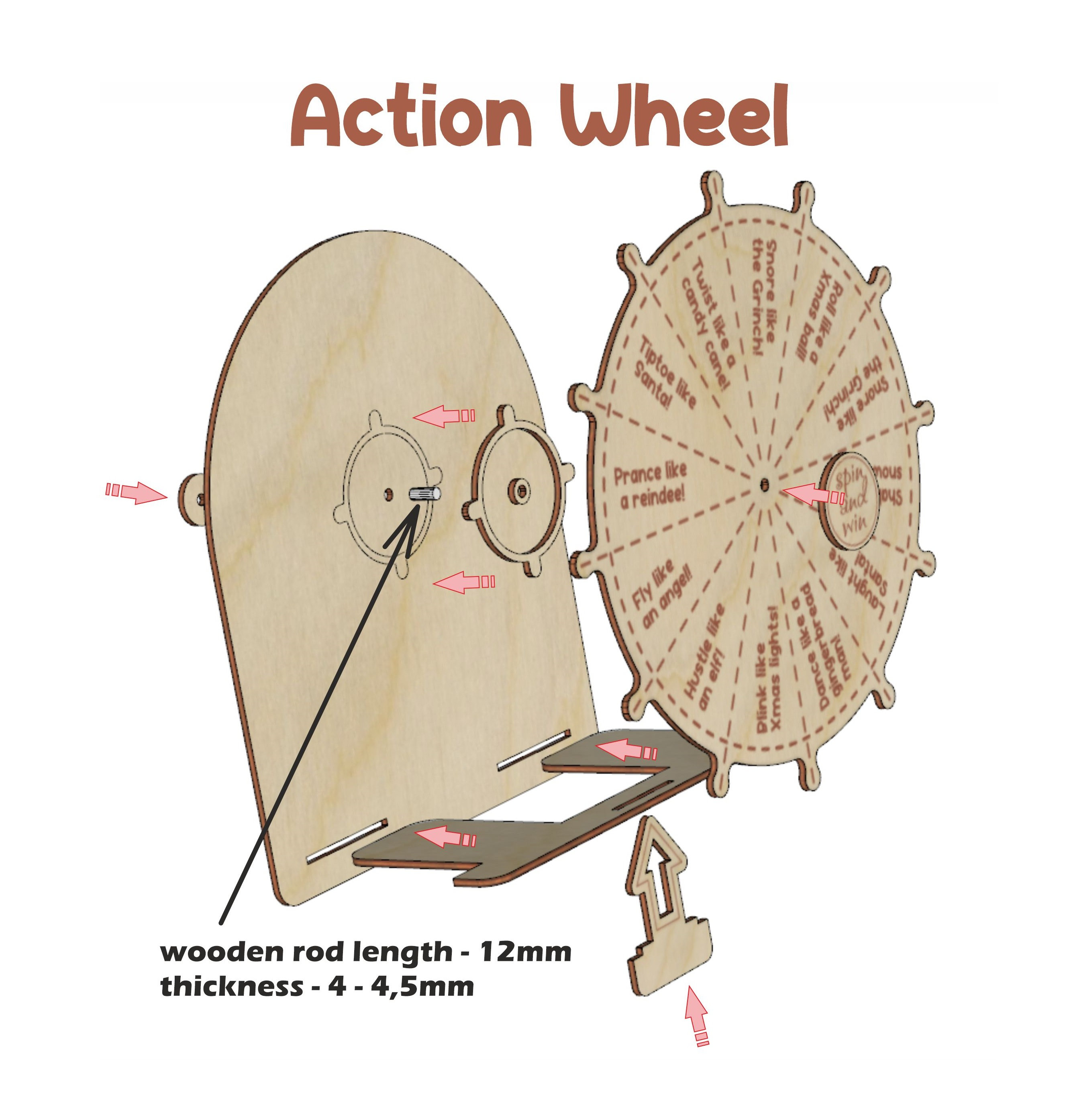 Action Wheel Laser Cut Files Svgdxfpdfai Instant - Etsy