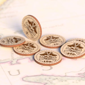 Pirate Coins Coins With Numbers Laser Cut Files Digital Template for ...
