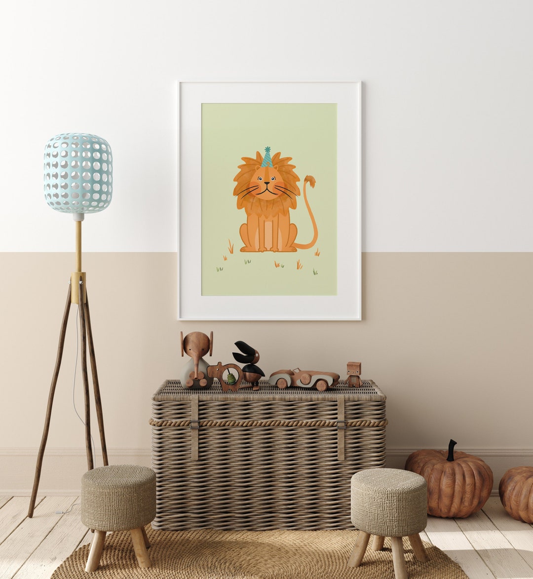 Cute Lion Nursery Print | Safari Themed Nursery | Lion Wall Art ...