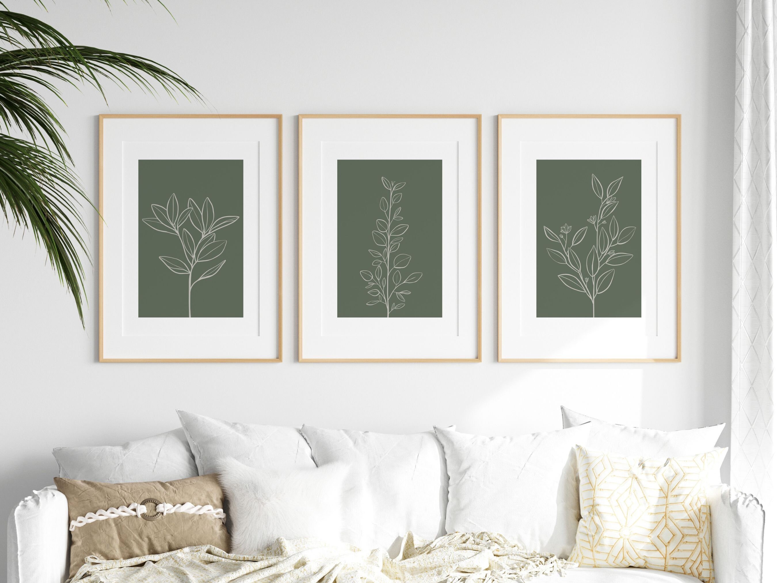 Sage Green Wall Prints Green Botanical Prints Botanical - Etsy UK