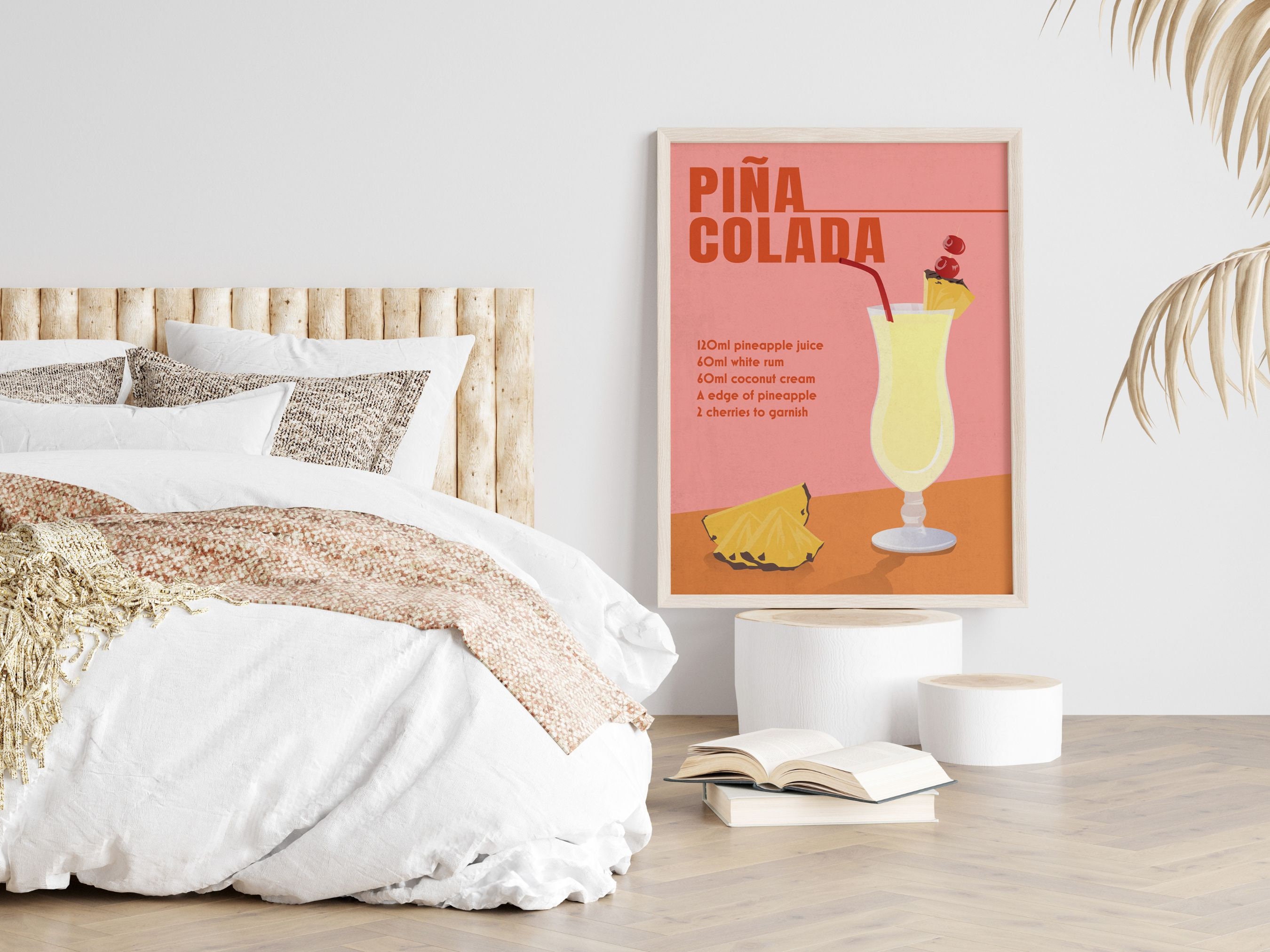 Piña Colada Print | Cocktail Prints | Piña Colada Wall Art | Kitchen ...
