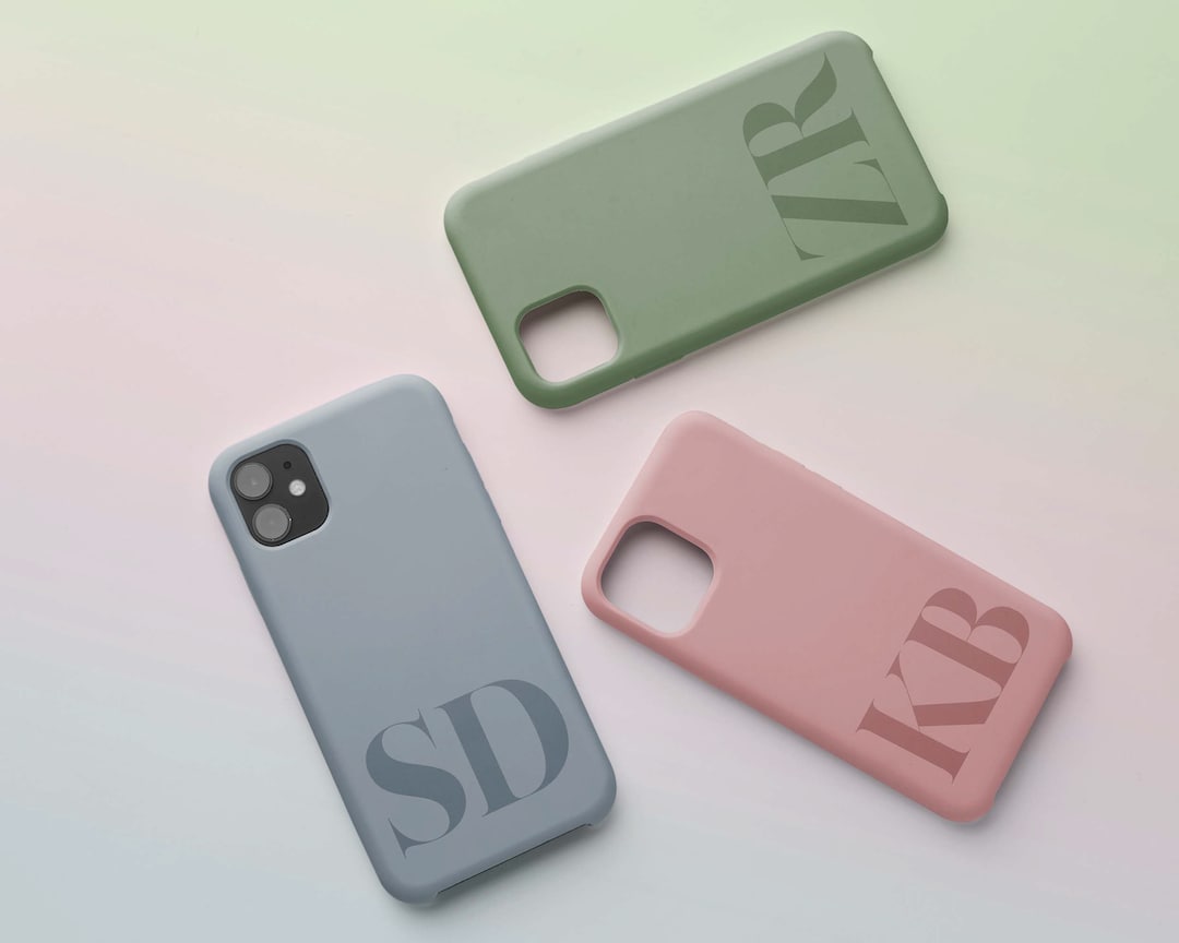 Personalized Initial iPhone Case, Custom iPhone 15 14 13 12 11 Pro Mini ...