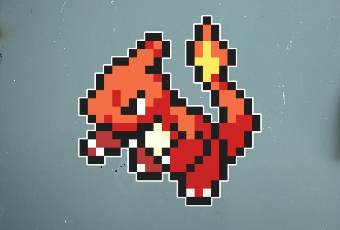 Charmander, Charmeleon, Charizard 8 bit Pokemon Evolution Pegatina ...