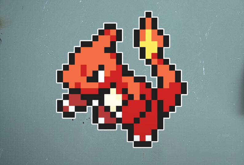 Charmander, Charmeleon, Charizard 8 Bit Pokemon Evolution Sticker ...