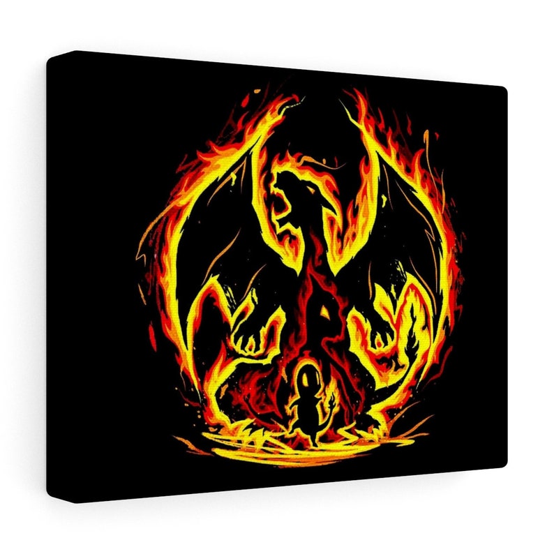 Pokemon Wall Art Charizard Evolution Canvas - Etsy