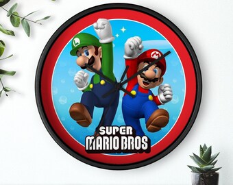 Mario and Luigi Vinyl Record Silent Wall Clock Super Mario Brothers ...