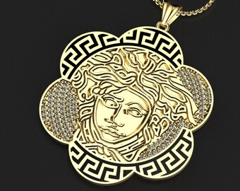 14k Gold Medusa Pendant - Etsy