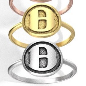 Nostalgic Vintage Letters Ring, Gold, Alphabet Rings, Personalized ...