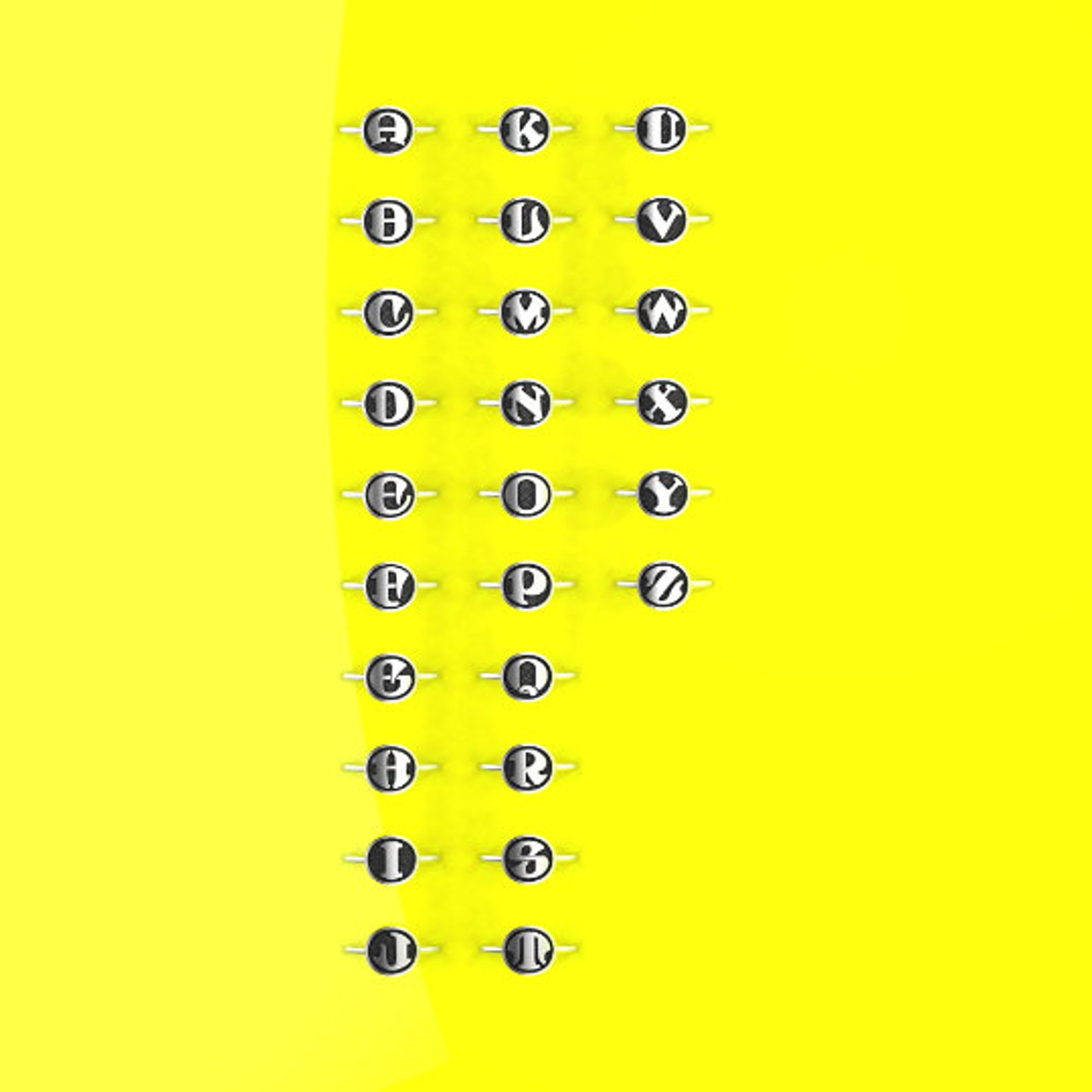 Nostalgic Vintage Letters Ring, Gold, Alphabet Rings, Personalized ...