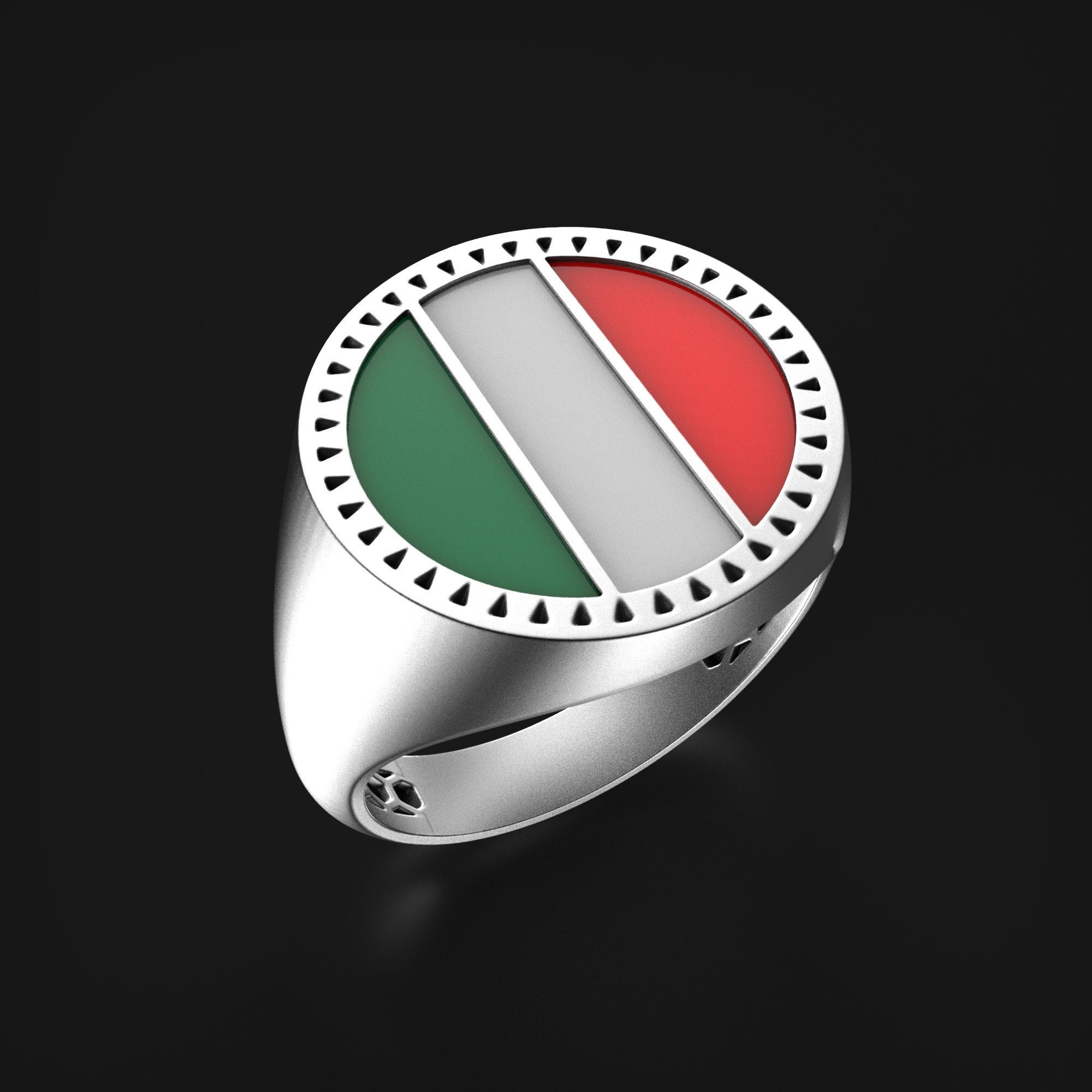 Italia Signet Ring, Gold or Silver Gifts, Countries Rings, Fans ...