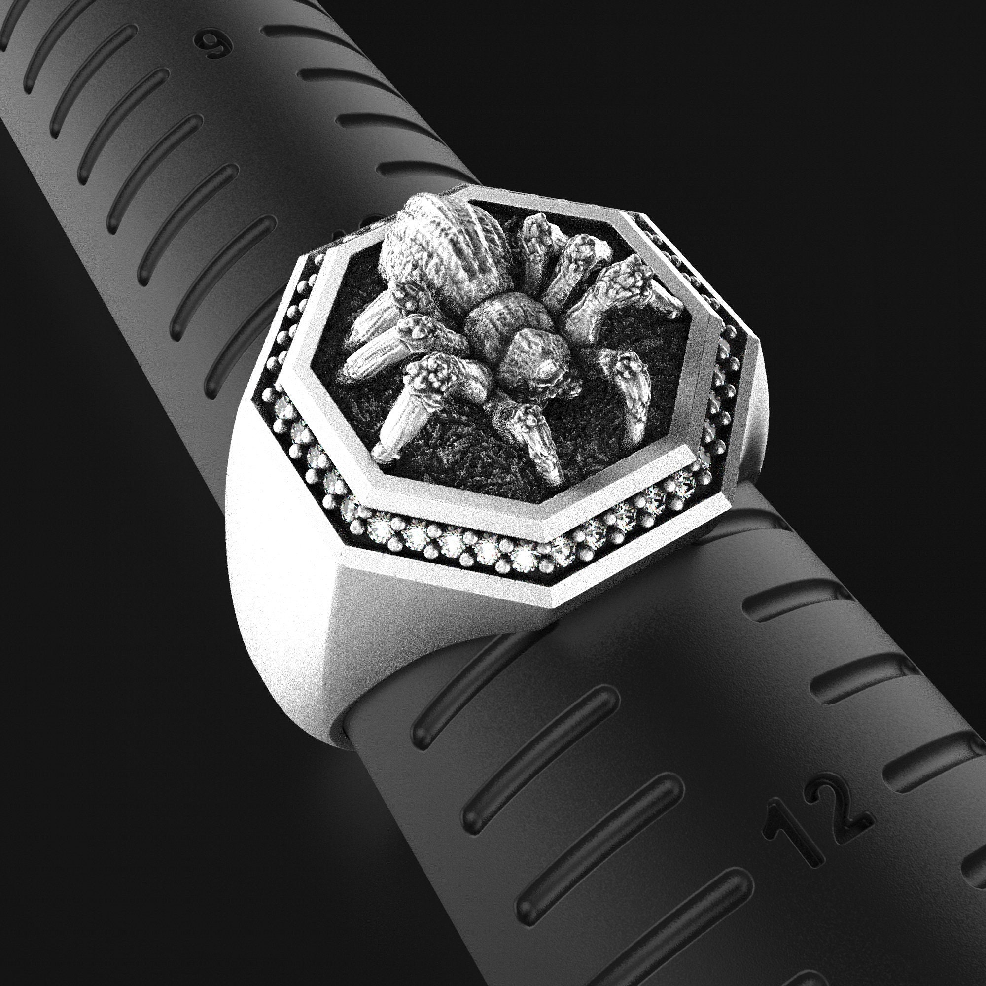 Tarantula Ring Mystic Jewelry Octagon Jewelry Animals - Etsy