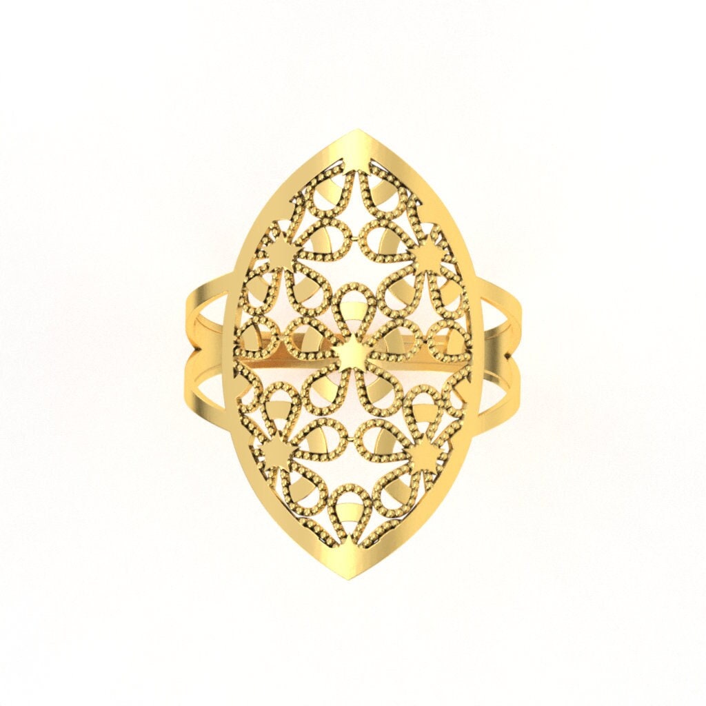 Sparkling Flowers 14K Gold Ring Adorned With Light and Elegant - Etsy