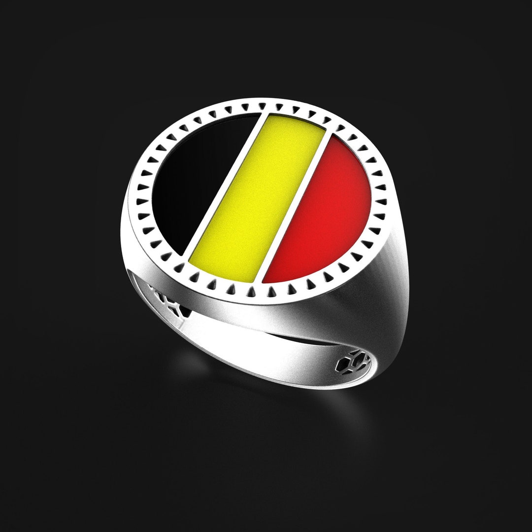 Belgium Signet Ring, Gold or Silver Gifts, Countries Rings, Fans ...