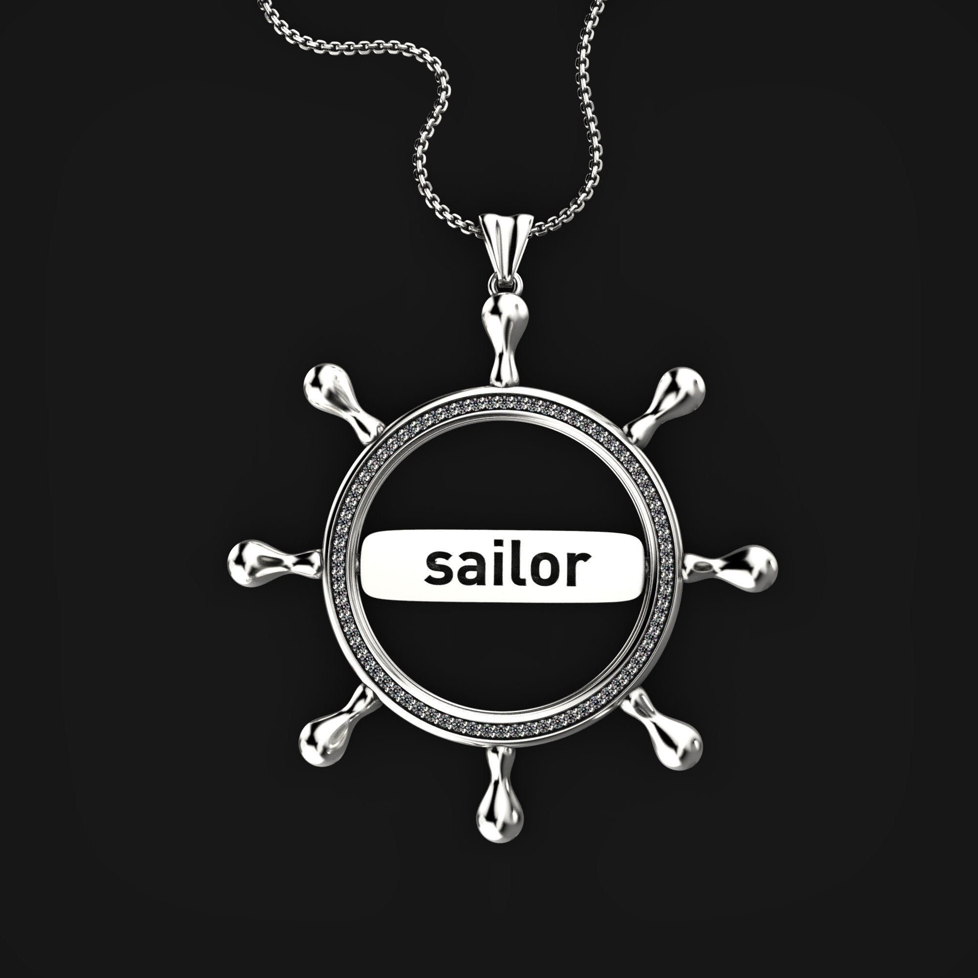 Captain on the Helm Necklaces, Rudder Pendant, Class Sailor Necklaces ...