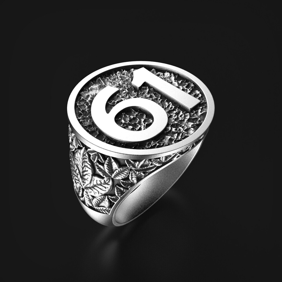 Leaf Numbers Signet Ring, Count Ring, Personalized Number Ring, Custom ...