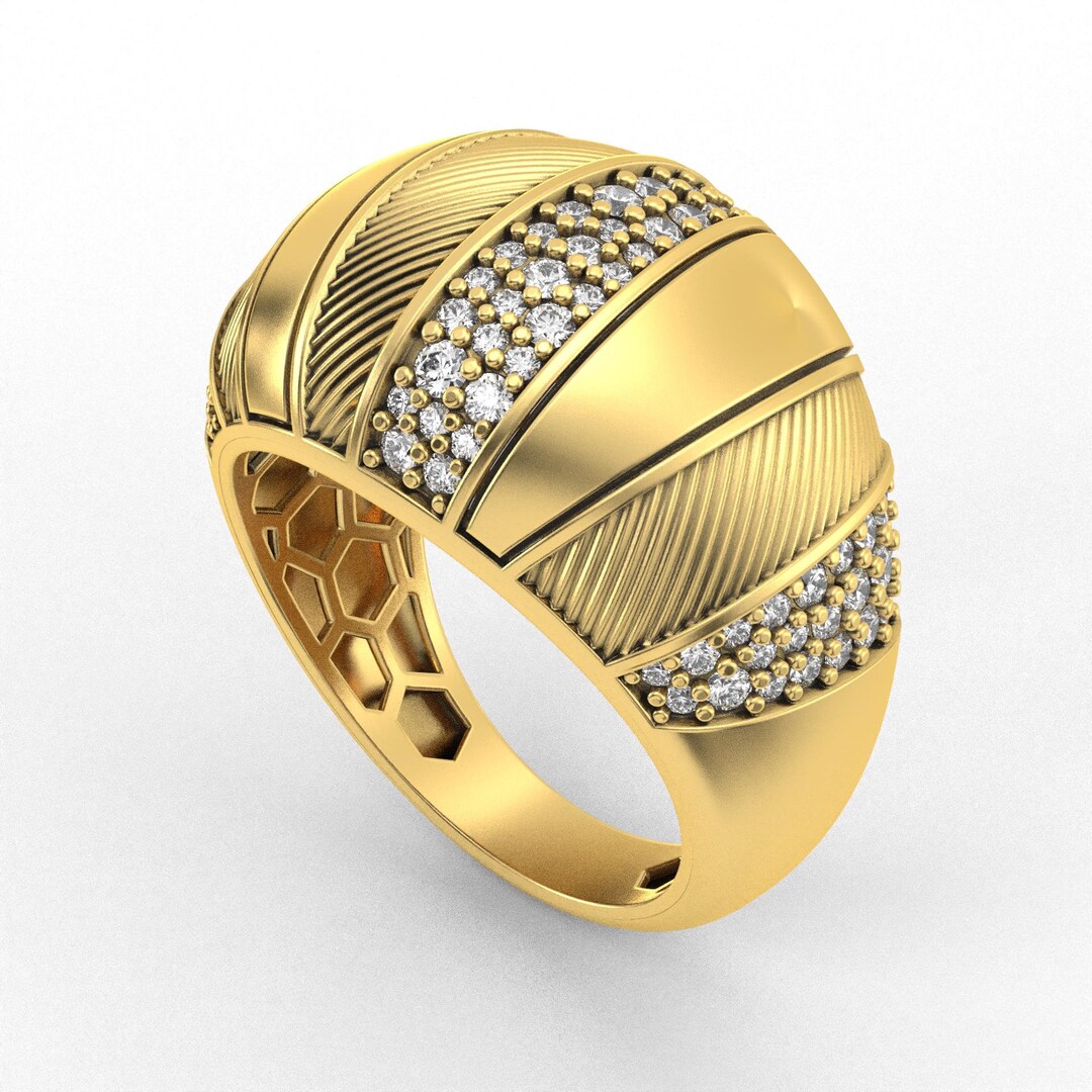 Of Tier Splendor: A Terraced Band With Moissanite Gleam - Etsy