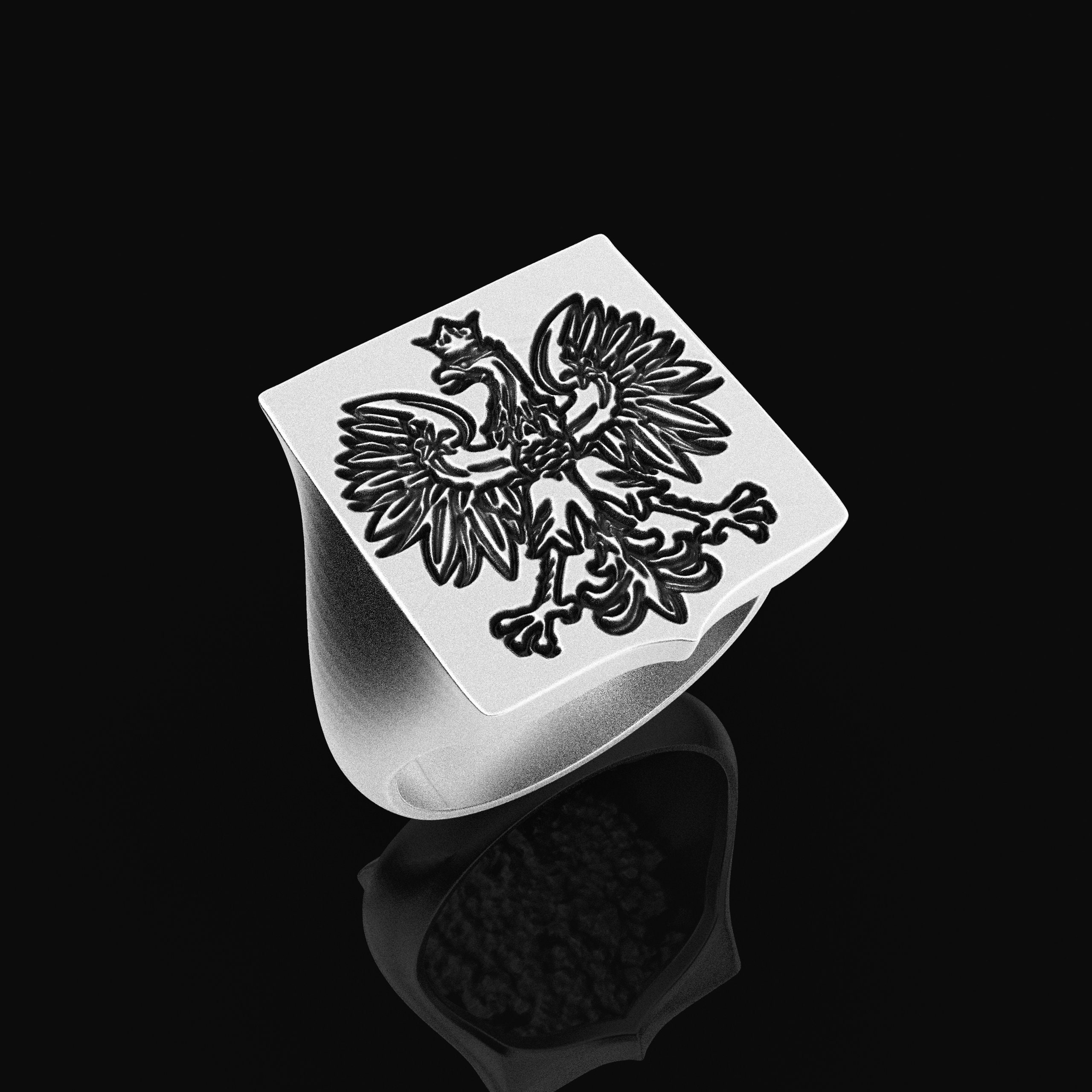 Poland Engraved Fan Ring, Polish Eagles Ring, Football Symbols Ring ...