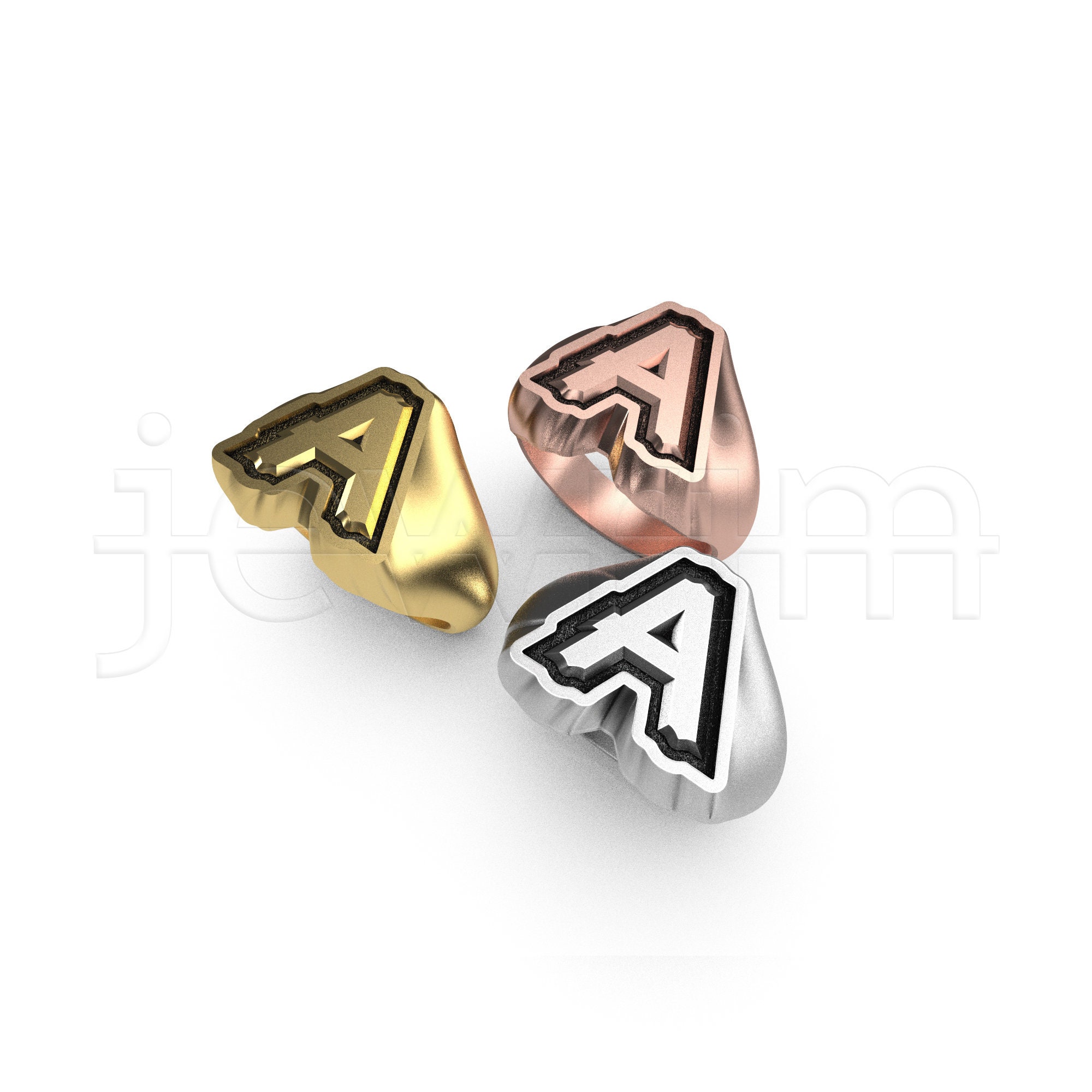 Letters Signet Ring Alphabet Ring Personalized Letter Ring - Etsy