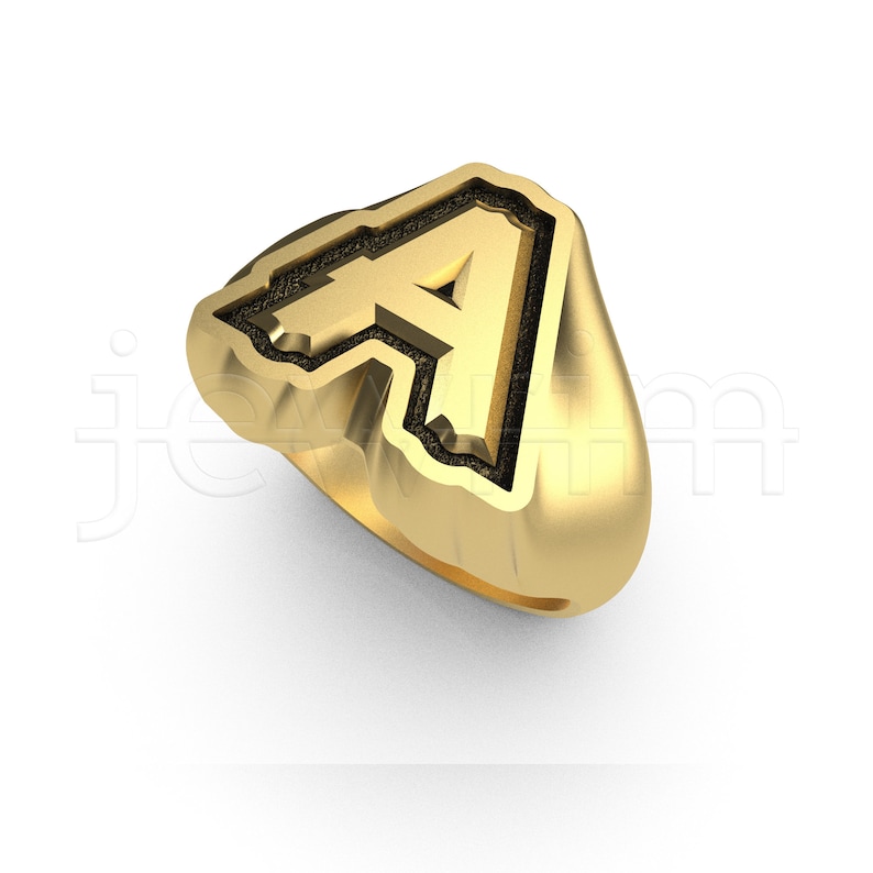 Letters Signet Ring Alphabet Ring Personalized Letter Ring - Etsy