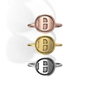 Nostalgic Vintage Letters Ring, Gold, Alphabet Rings, Personalized ...