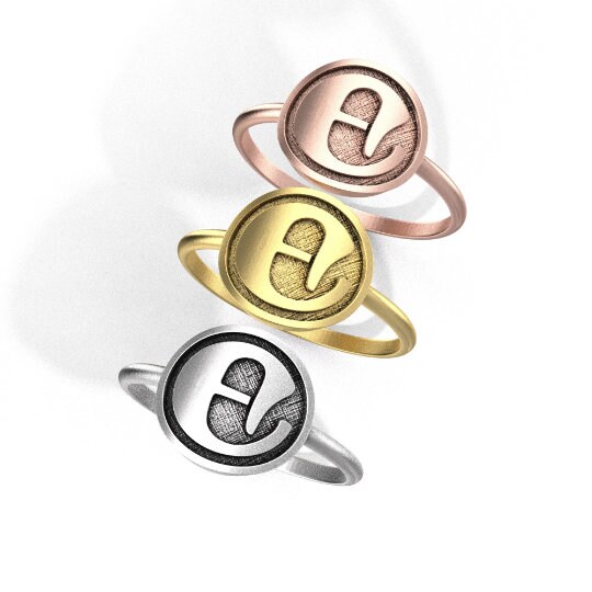 Nostalgic Vintage Letters Ring, Gold, Alphabet Rings, Personalized ...