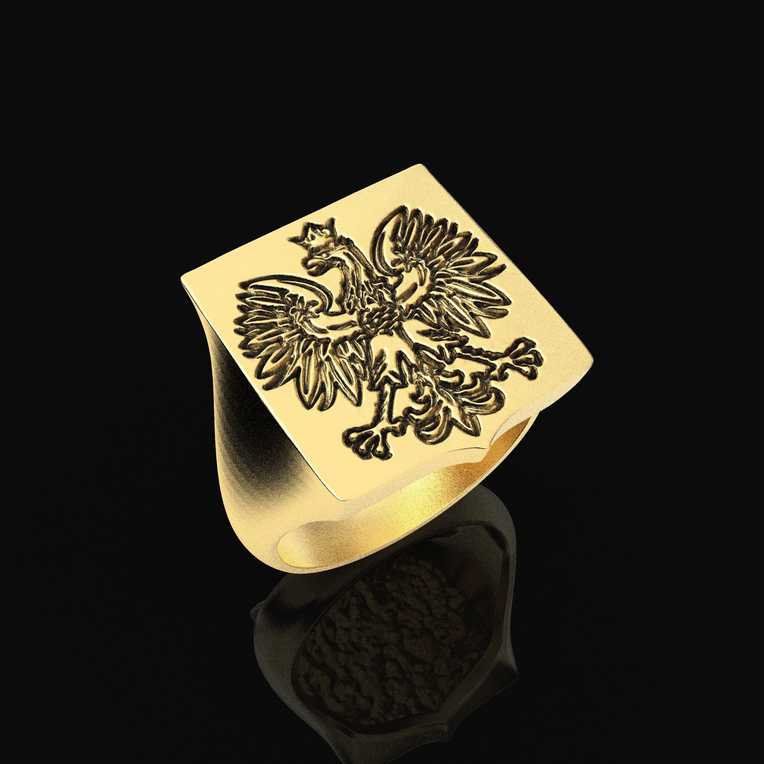 Poland Engraved Fan Ring, Polish Eagles Ring, Football Symbols Ring ...