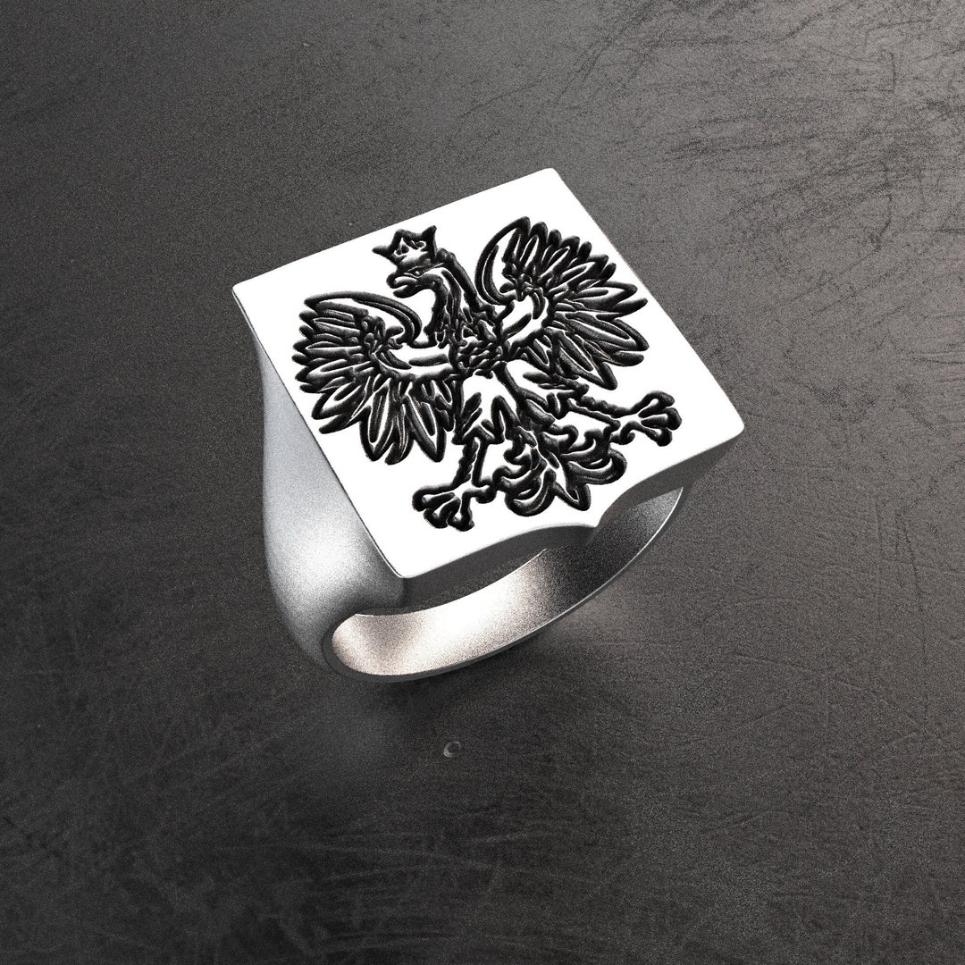 Poland Engraved Fan Ring, Polish Eagles Ring, Football Symbols Ring ...