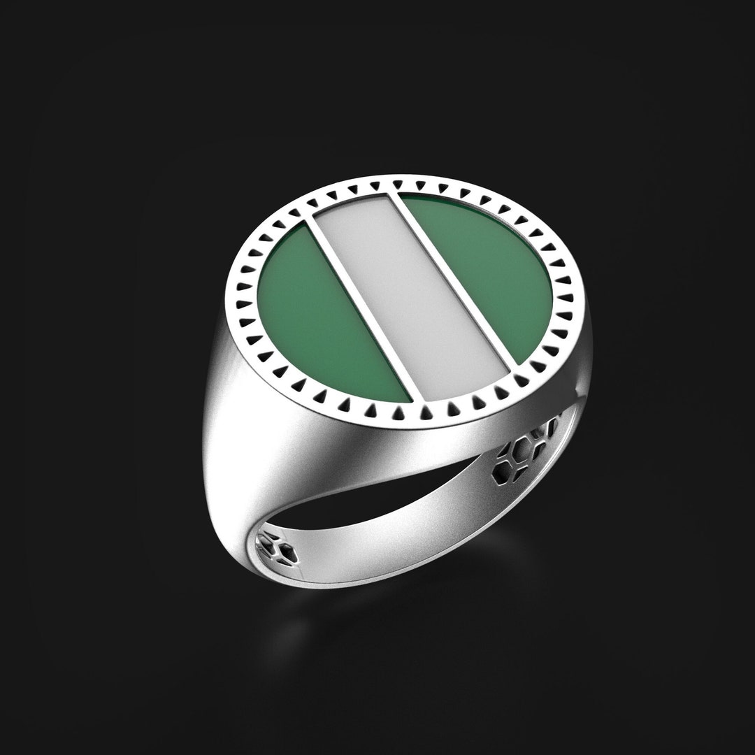 Nigeria Signet Ring, Gold or Silver Gifts, Countries Rings, Fans ...