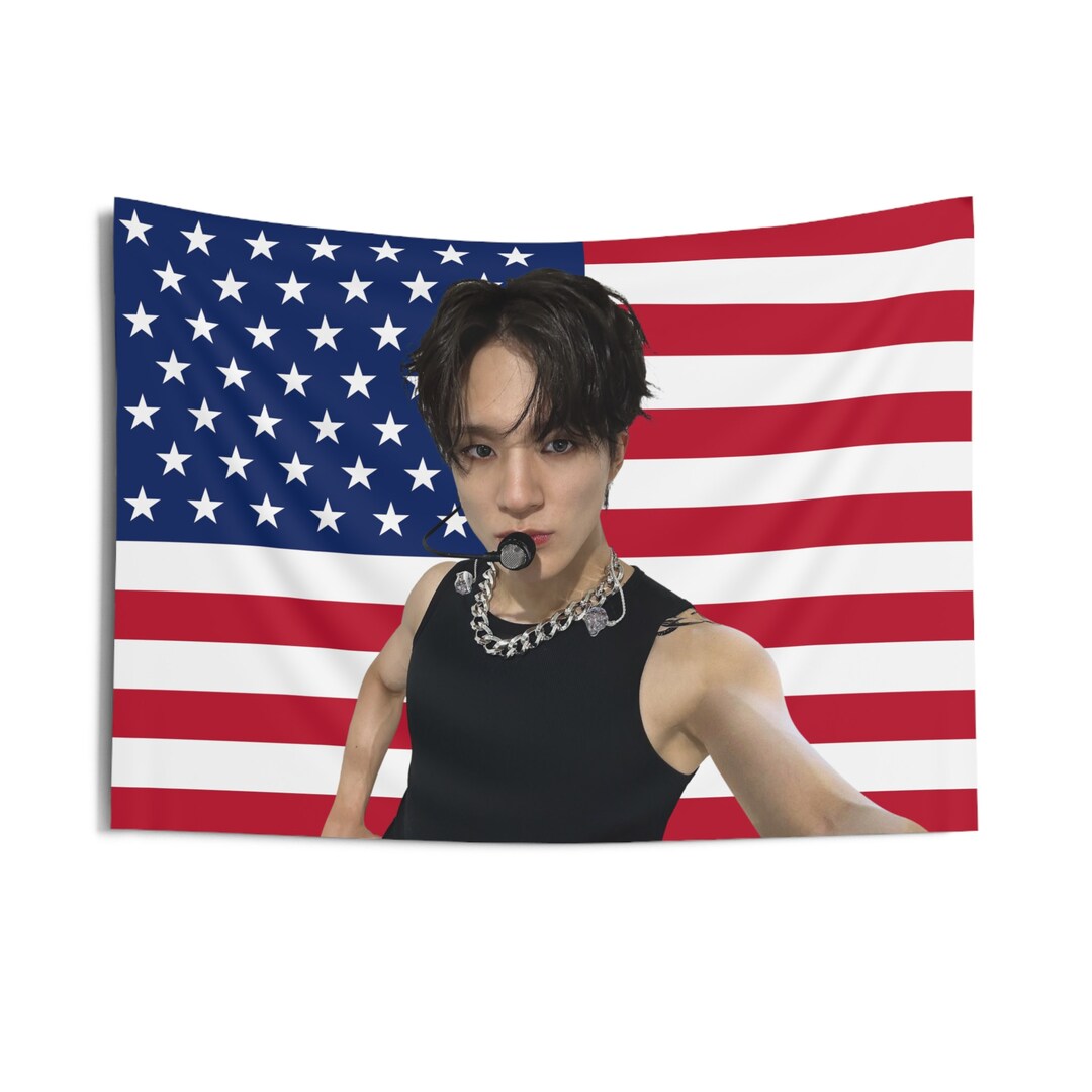 NCT DREAM Jeno Tank Top USA Flag Banner Wall Tapestry Kpop Tour Merch ...