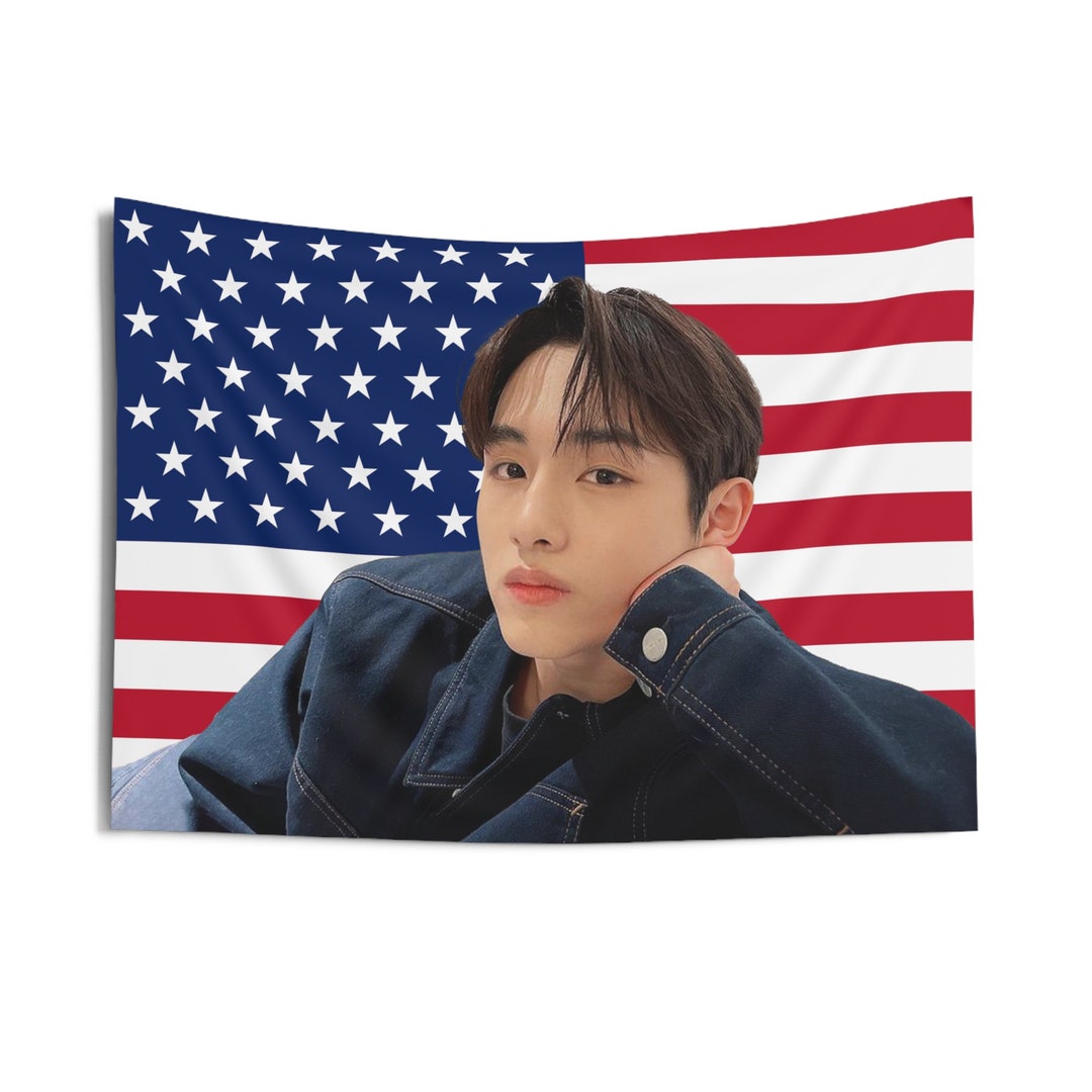 NCT WAYV Winwin Denim USA Flag Banner Wall Tapestry Kpop Tour Merch ...
