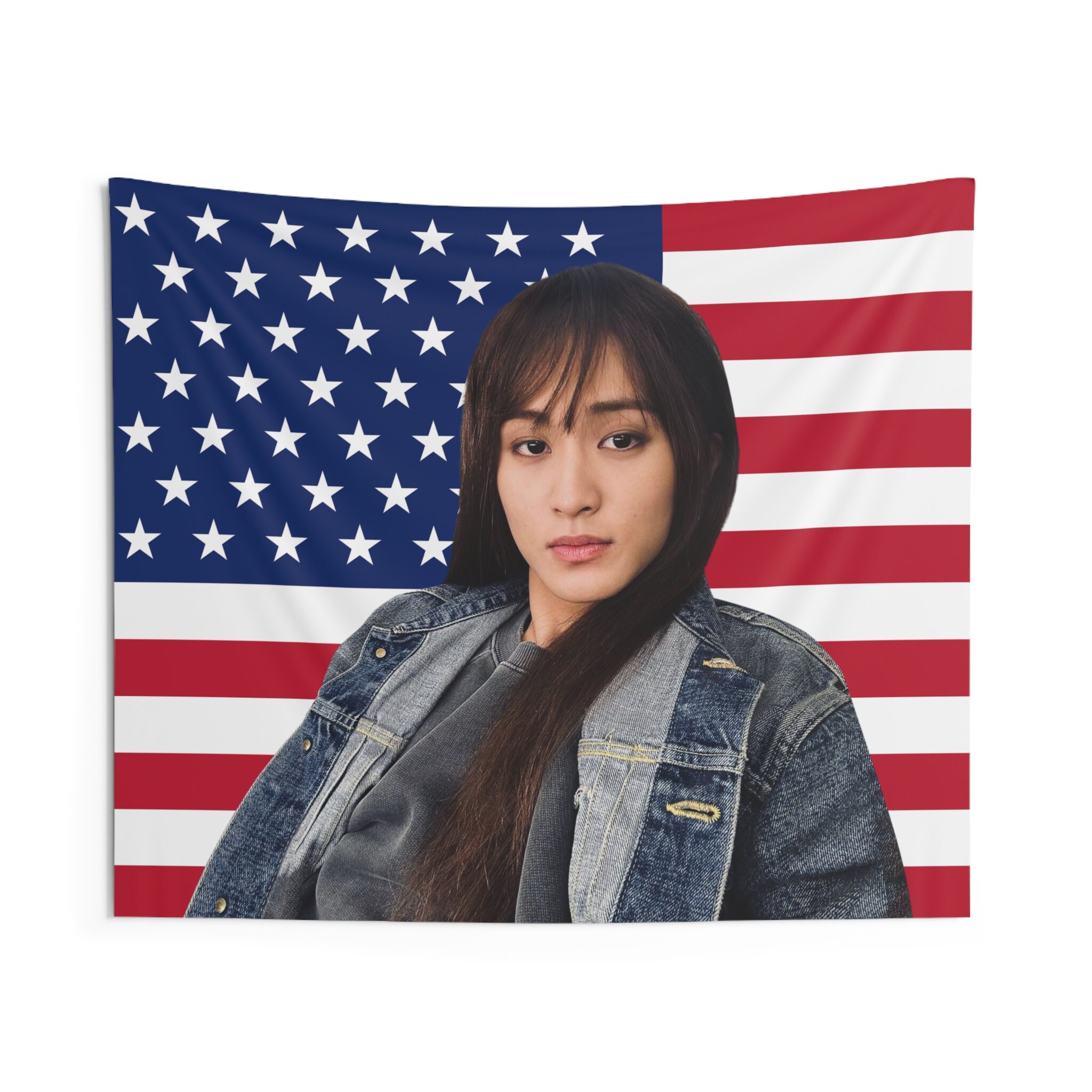NCT 127 Mark Wig USA Flag Banner Wall Tapestry Kpop Tour Merch Album ...