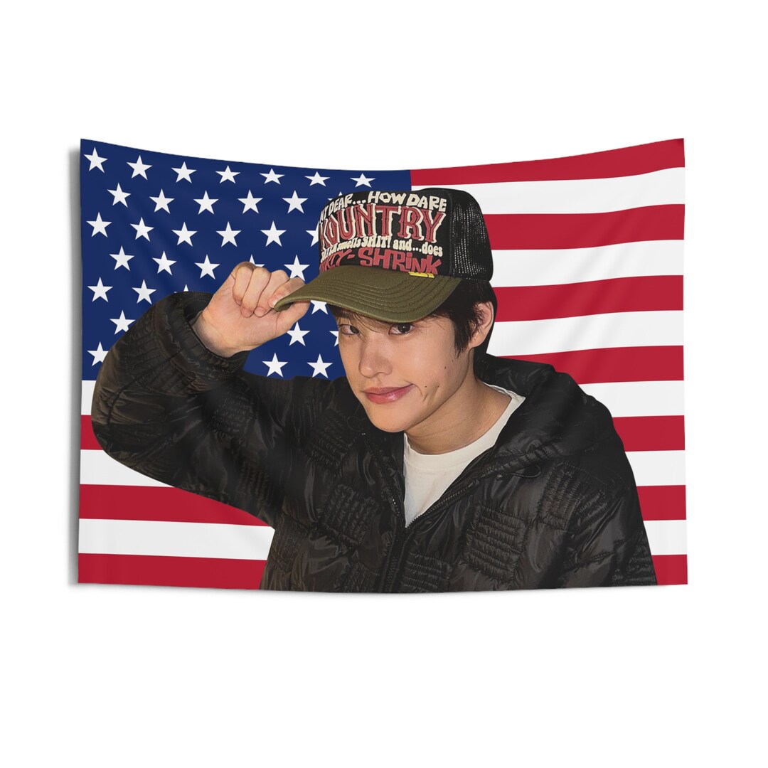 RIIZE Sohee Trucker Cap USA Flag Banner Wall Tapestry Kpop Tour Merch ...