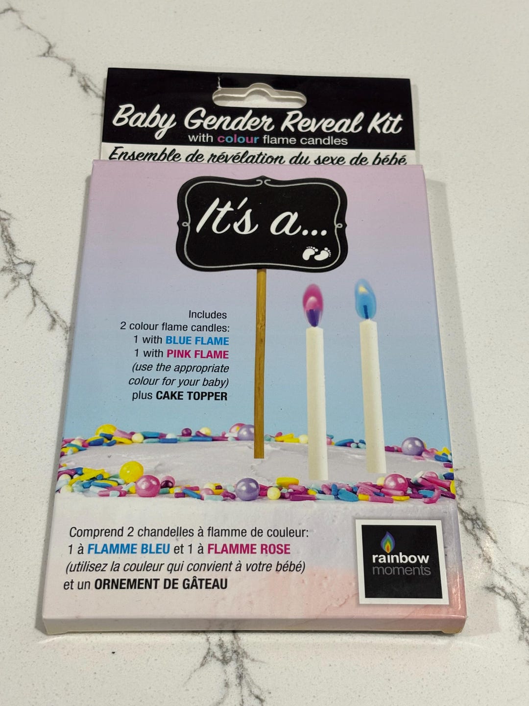 Baby Gender Reveal Kit – Color Flame Candles (1 Blue & 1 Pink) – Unique ...