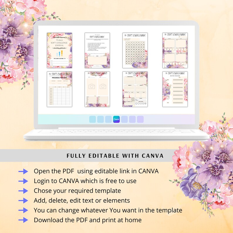 75 Soft Challenge Tracker Printable Editable, Daily 75 Soft Challenge ...