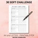 30 SOFT Challenge Tracker, Day Challenge Printable, Weight Loss ...