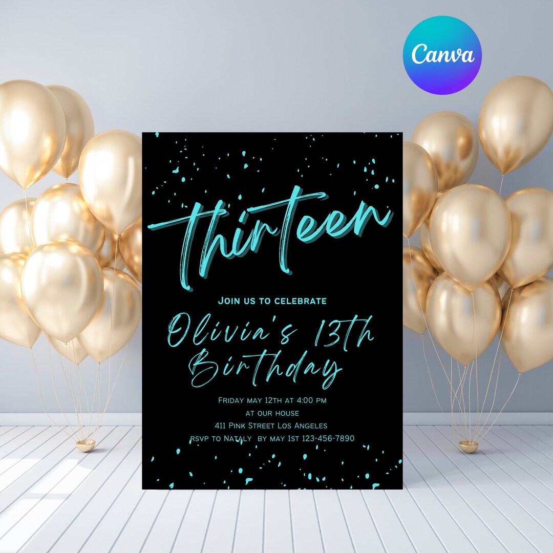Editable Birthday Invitation – Customize Easily in Canva, Instant ...